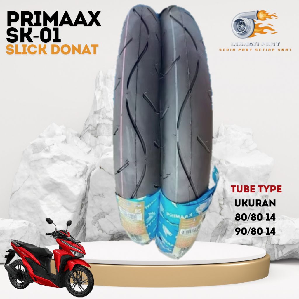 Jual Ban Motor Ring 14 Donat Primaax Sk 01 Tube Type Ukuran 80/80-14 90/80-14 Non Tubeless Beat ...