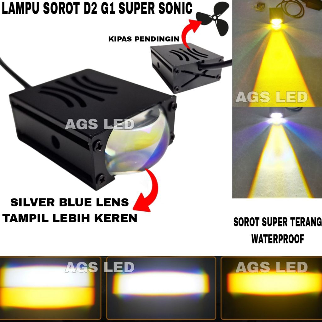 Jual Lampu Sorot Lampu Tembak Laser Gun D2 G1 Super Slim Kipas LED ...