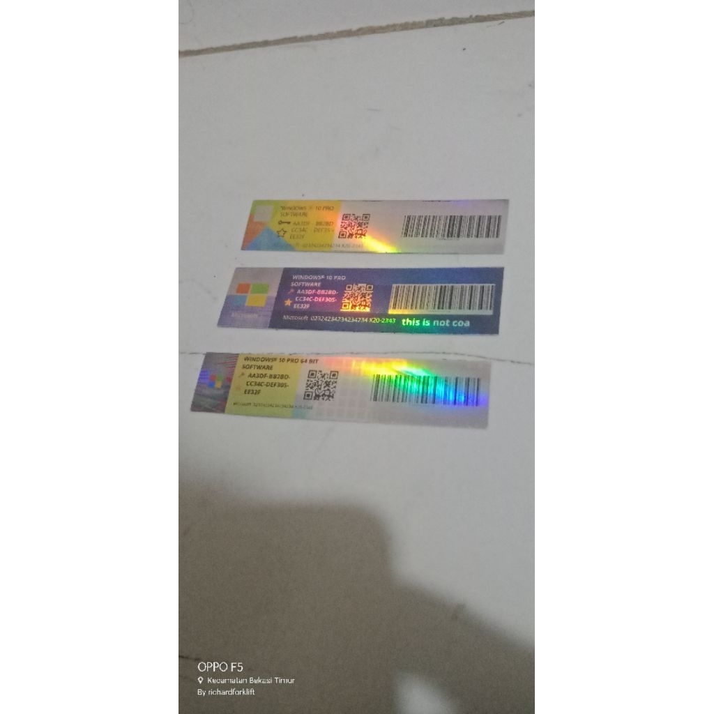 Jual Stiker COA windows 10 pro hologram custom design limited khusus ...