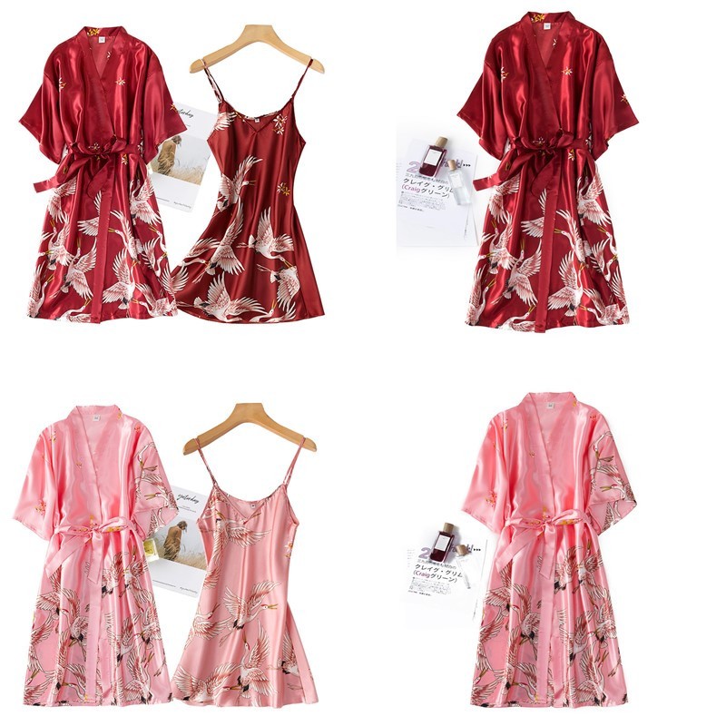 Jual Gaun tidur wanita dewasa/gaun kimono wanita/set kimono dua-dalam ...