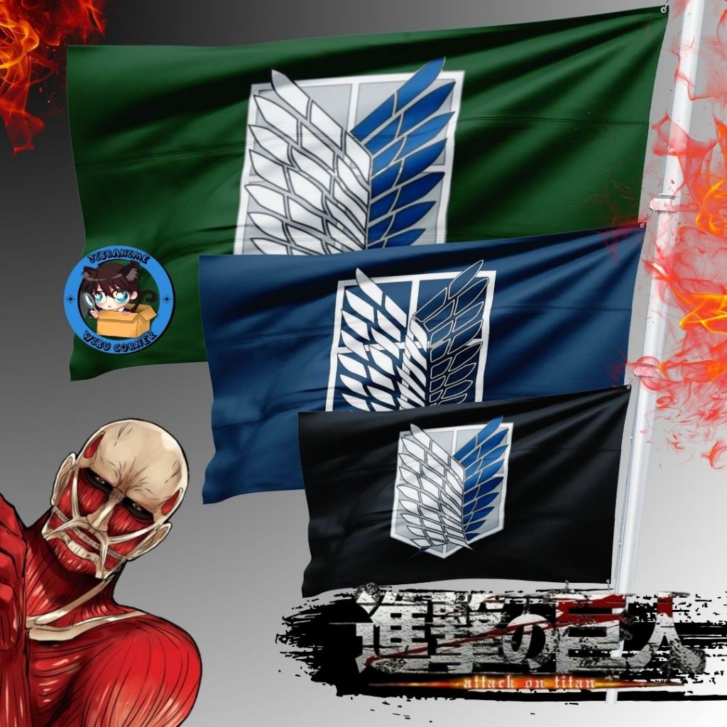Jual MINI VERSION!! BENDERA ATTACK ON TITAN / FLAG ANIME AOT/ BENDERA ...