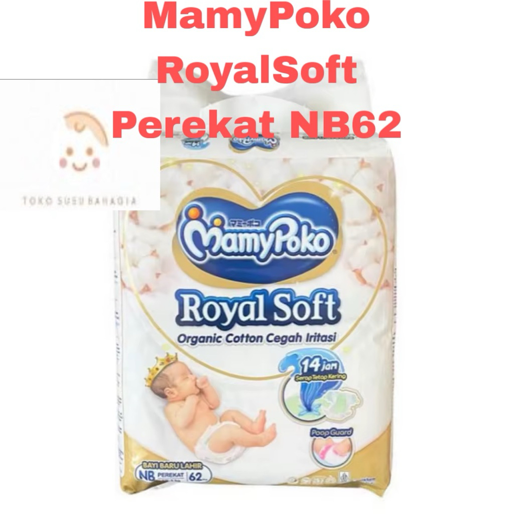 Jual MamyPoko Royal Soft Organic Cotton Perekat NB62 | Shopee Indonesia