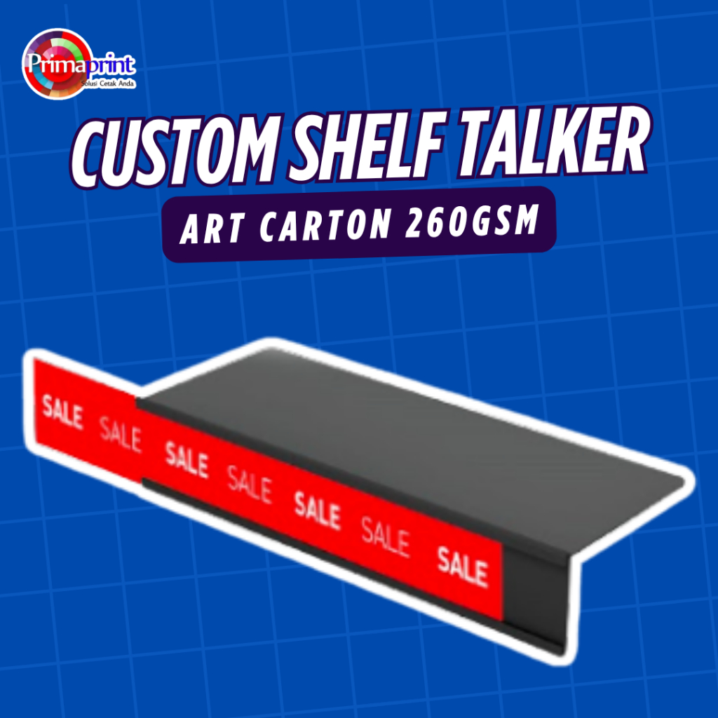 Jual Cetak Shelf Talker Label Harga Custom Art Carton 260 Gsm | Price ...