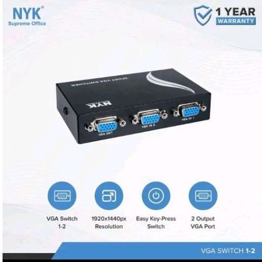Jual NYK Vga Hub 2.0 Switch Printer 1-2 Port | Shopee Indonesia