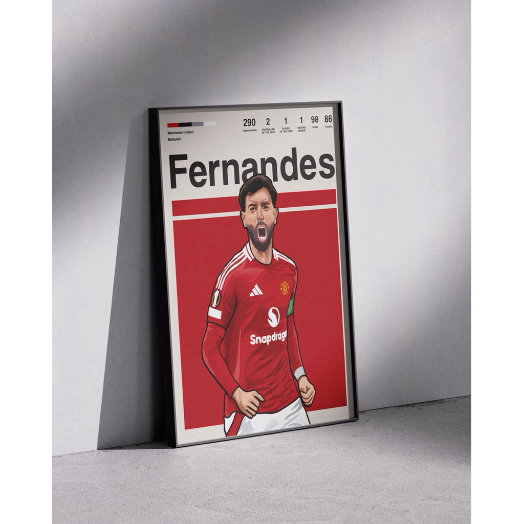 Jual Poster vector hiasan dinding Bruno Fernandes | Shopee Indonesia