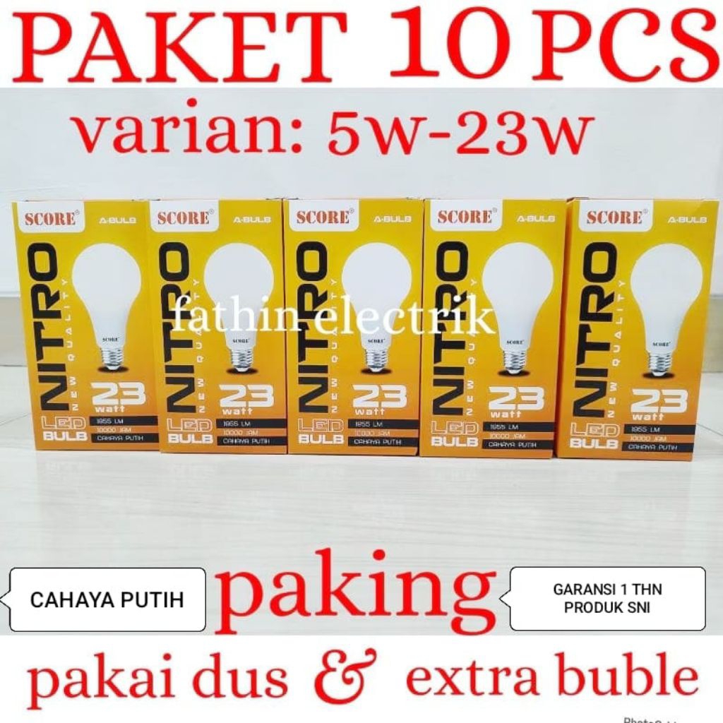 Jual BOHLAM LED / LAMPU LED GARANSI 1 TAHUN SCORE NITRO PAKET 10PCS | Shopee Indonesia