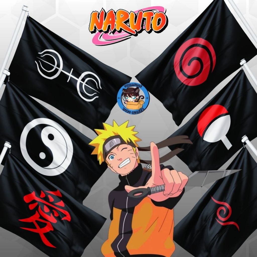Jual BENDERA NARUTO / FLAG ANIME NARUTO / BISA COSTUM / DKORASI KAMAR ...