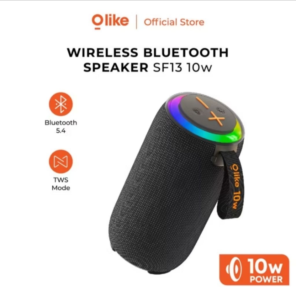 Jual OLIKE Speaker Bluetooth SF13 10W with LED Light HD Audio Stereo ...