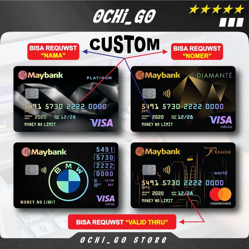 Jual Stiker Atm Garskin Skin Card Custom Bank MAYBANK DIAMANTE Sticker ...