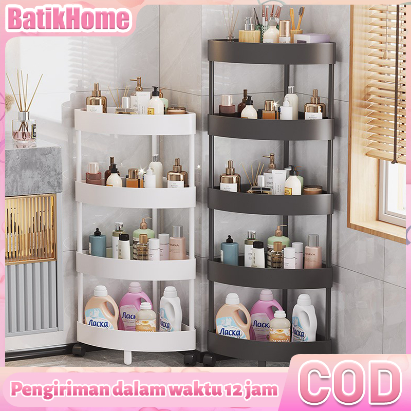 Jual [PROMO] Rak Segitiga 4 Susun + Roda 360° - Desain Sudut Hemat ...