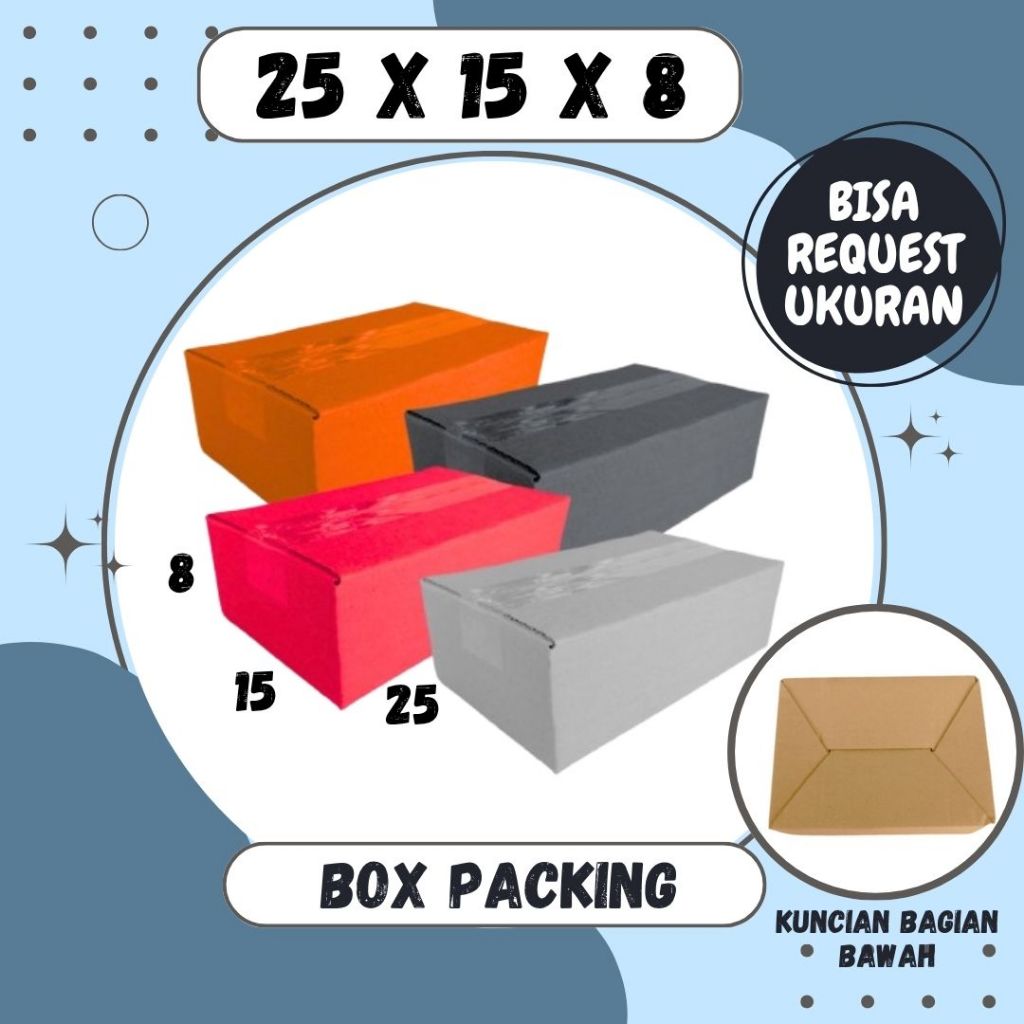 Jual Box 25x15x8 A0 / Kardus 25x15x8 A0 Packing Karton / Dus 25x15x8 A0 ...