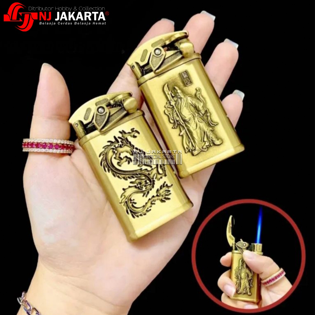 Jual Korek Api Gas Motif Ukir Timbul Naga Dewa Koleksi Unik HD 606-5 ...