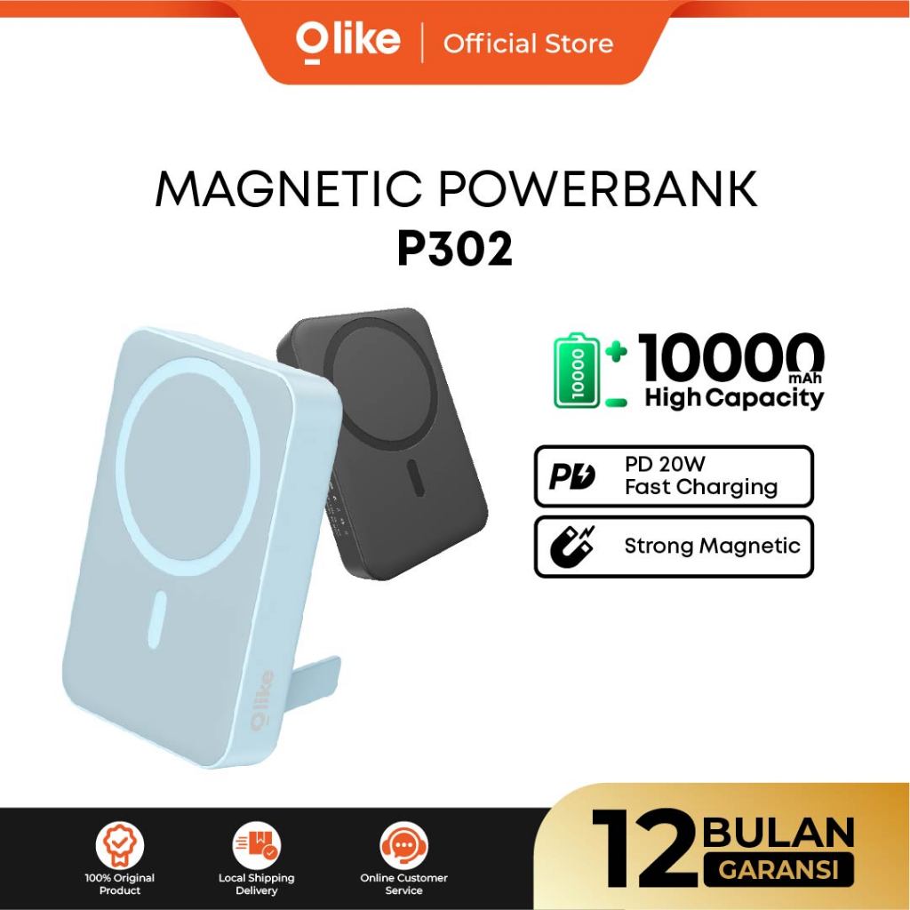 Jual OLIKE Powerbank P302 Magnetic Wireless Quick Charge 10000mAh | Power Bank Magsafe Fast ...