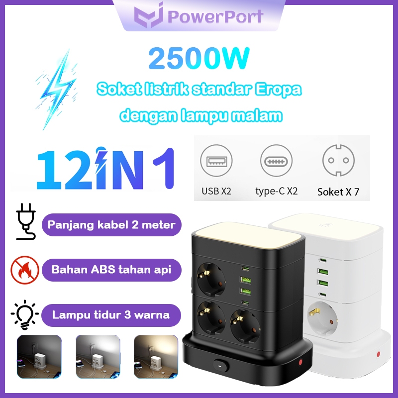Jual Powerport 2500W Power Soket listrik standar Eropa Stop Kontak 12 ...