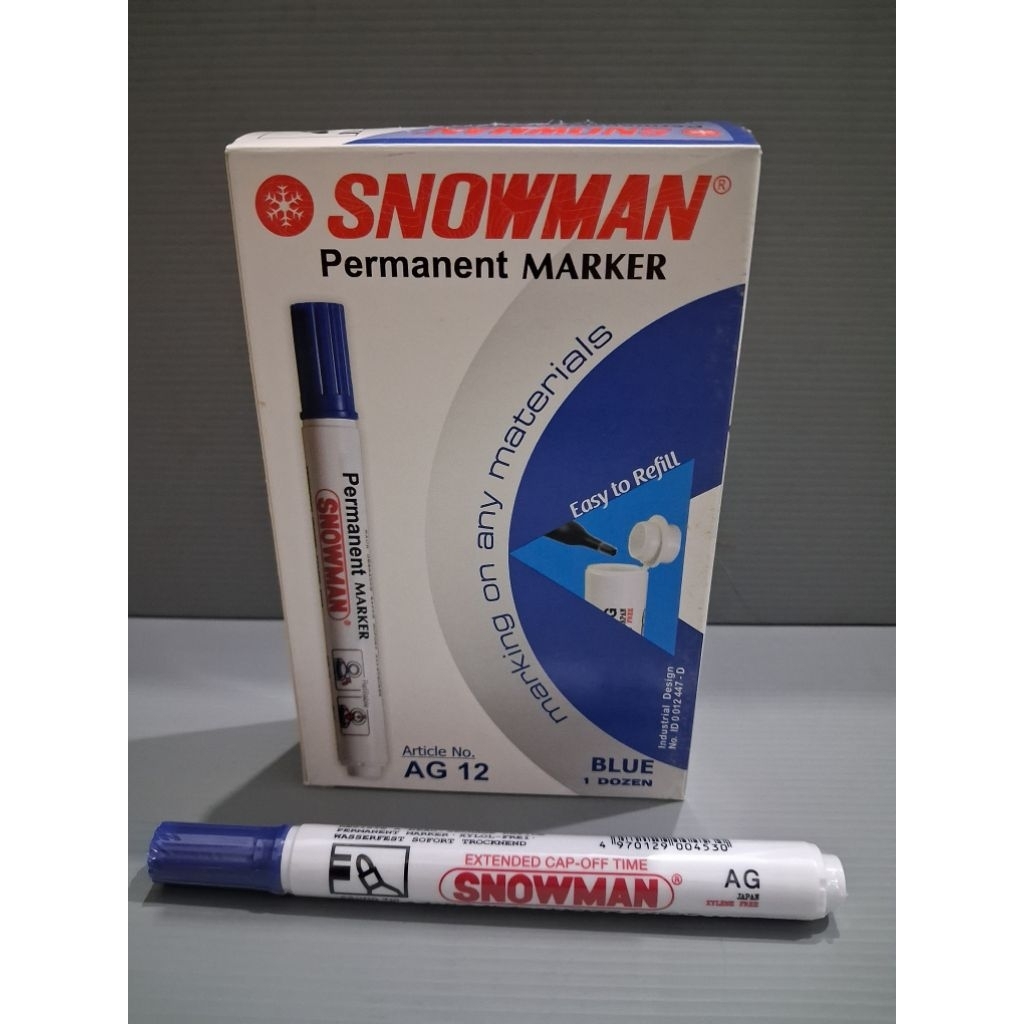 Jual spidol snowman AG-12 [ permanent marker] ECER-6pcs. | Shopee Indonesia