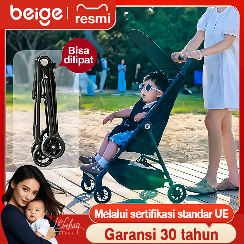 Jual Beige Stroller bayi 2 arah newborn 0-8 tahun Lipat Beban Berapa ...