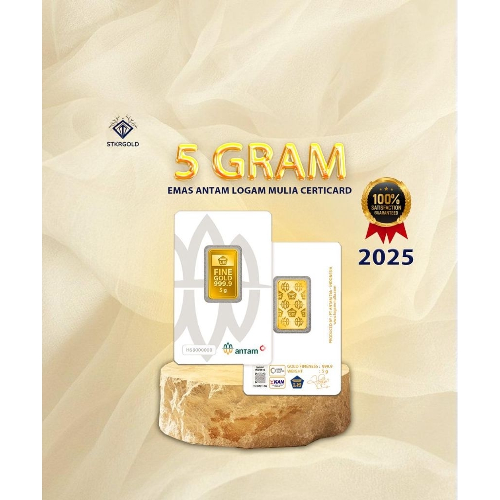 Jual Emas antam logam mulia LM certieye 5Gr tahun 2025 lengkap full ...