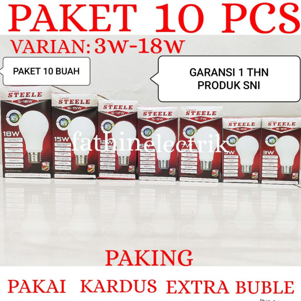Jual BOHLAM LED MURAH GARANSI 1 TAHUN KAWACHI STEELE PAKET 10 PCS | Shopee Indonesia