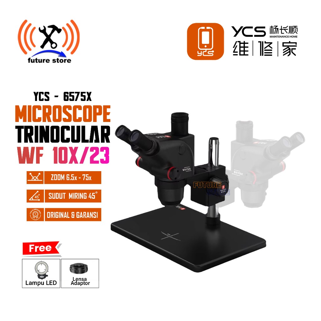 Jual YCS Microscope Trinocular 6575X Repaired Microscope Base Model ...