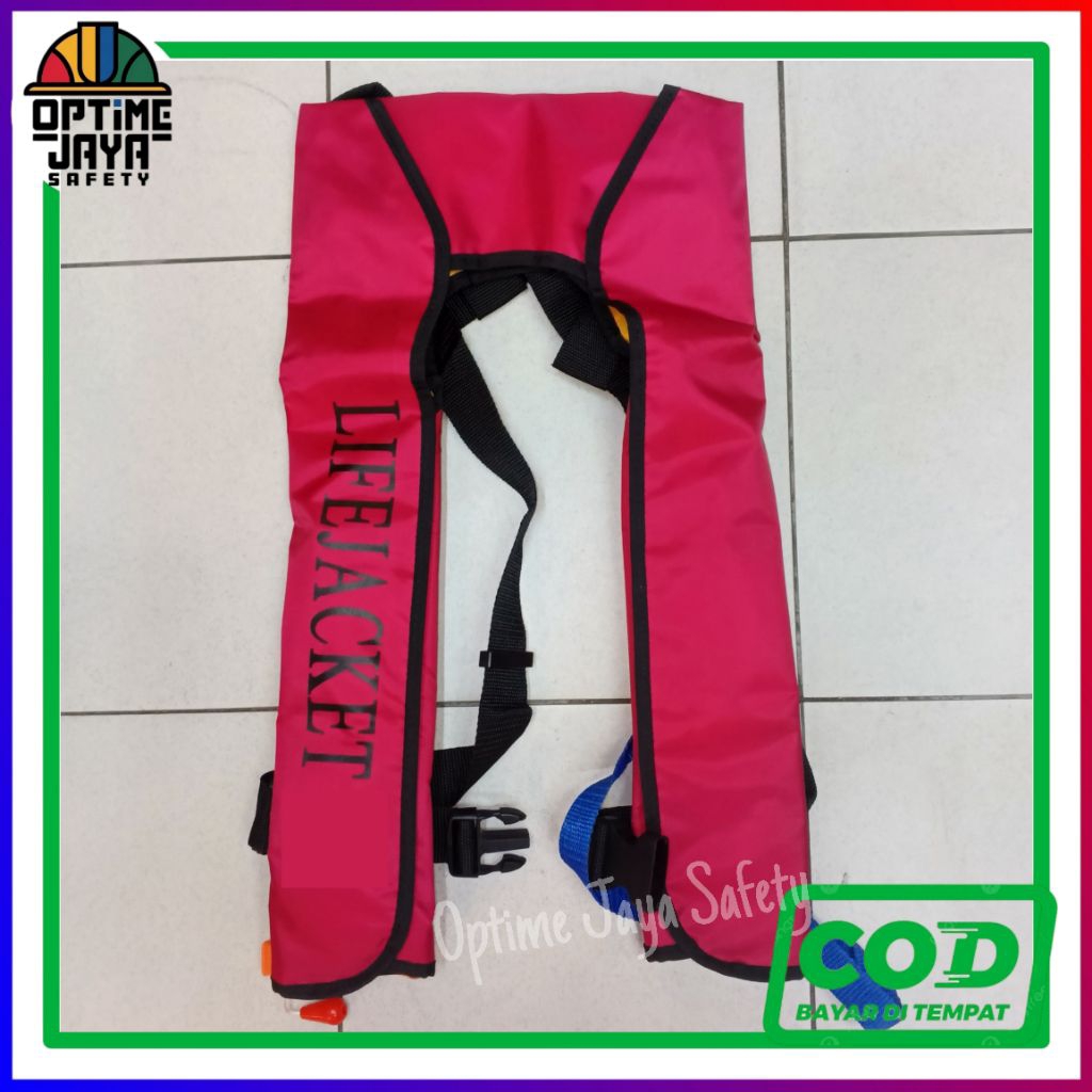 Jual LIFE JACKET AUTOMATIC CO2 WARNA MERAH / ROMPI PELAMPUNG TIUP ...