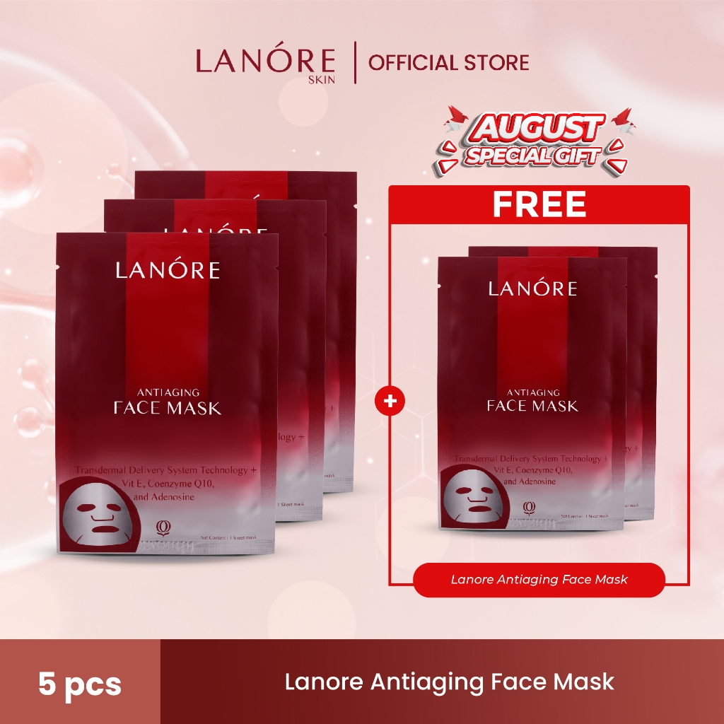 Jual Lanore Anti Aging Face Mask – Promo Buy 3 Get 2 [ Masker Muka ...