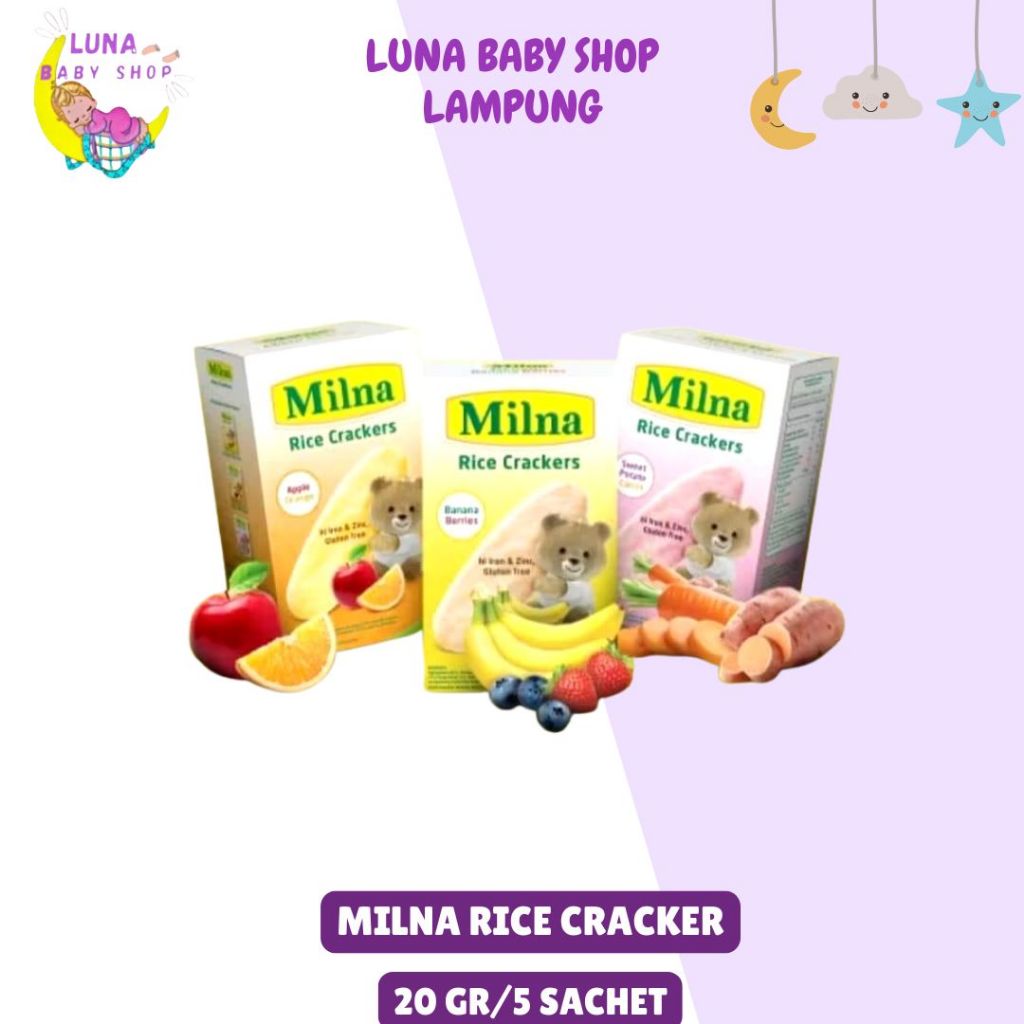 Jual Milna Rice Crackers 5 Sachet/20 gram (Cemilan Bayi) | Shopee Indonesia