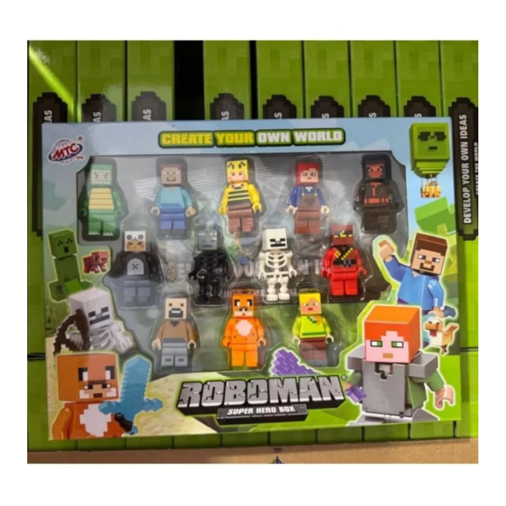 Jual Mainan anak brick minicraft roboman isi 12pcs mini figure ...