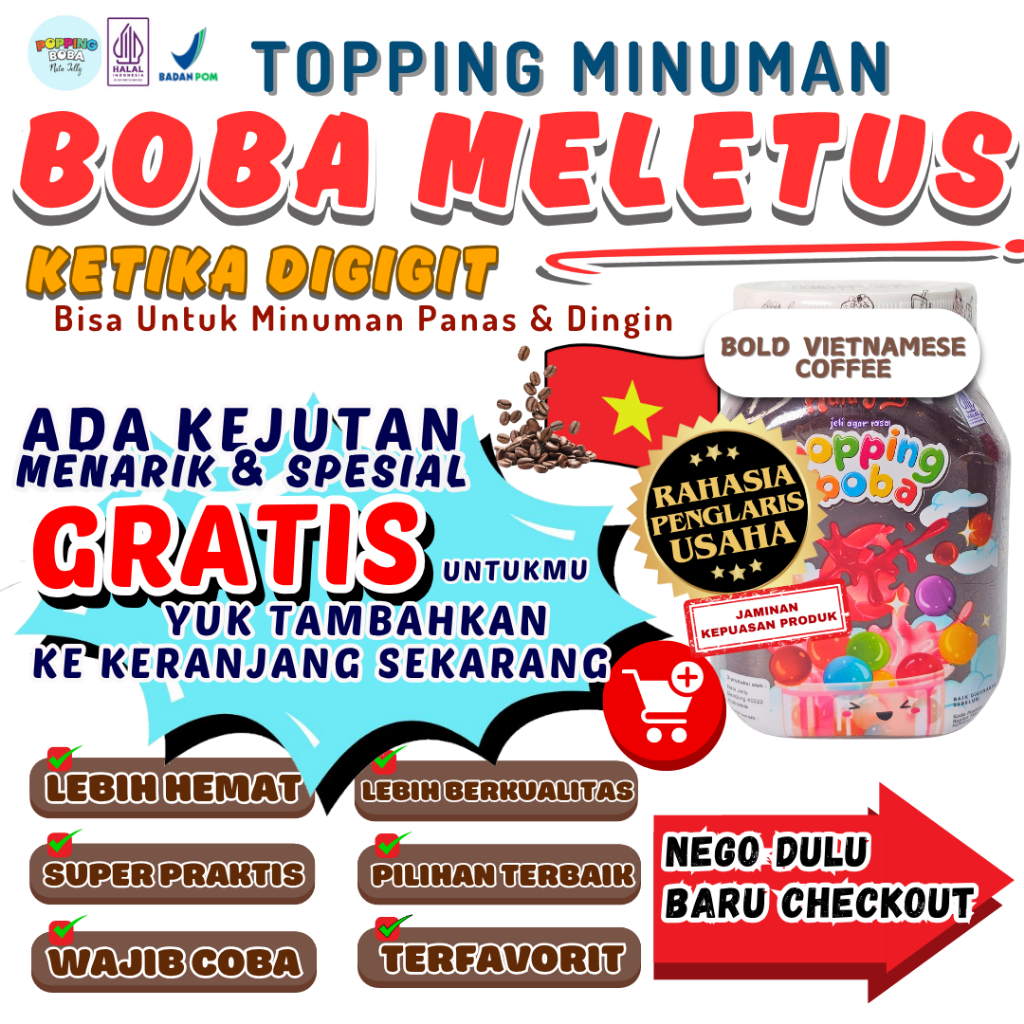 Jual Boba Meletus Dimulut Topping Minuman Instan - Popping Boba Pecah ...