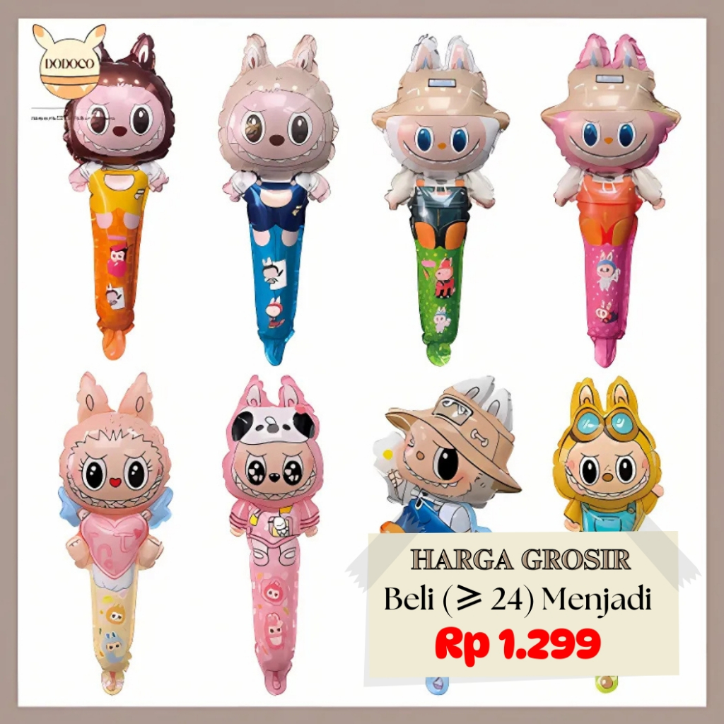Jual Balon Stik Panjang Karakter Stick Balloon Foil Lucu Kuromi Labubu ...