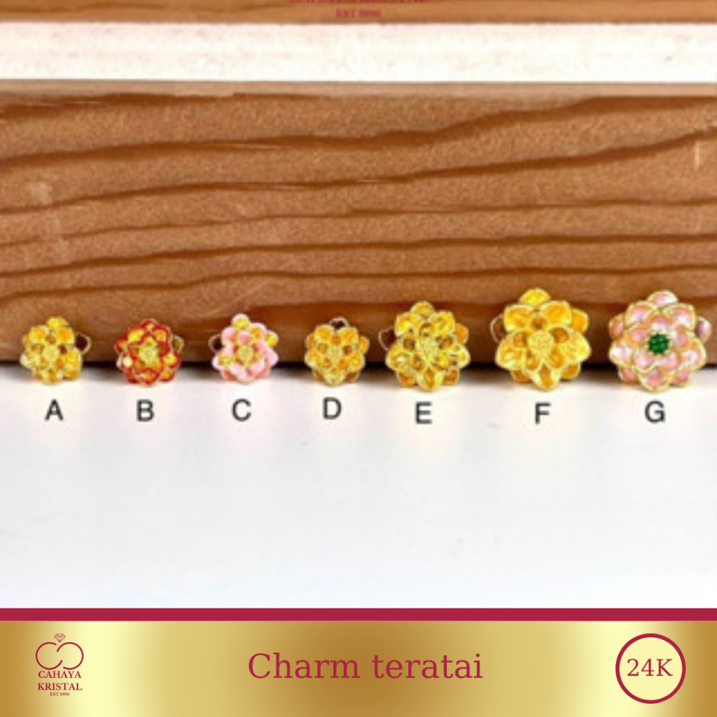 Jual Charm Emas Teratai/ Bunga Lotus Emas 24K HK Hongkong 999% (Mini ...