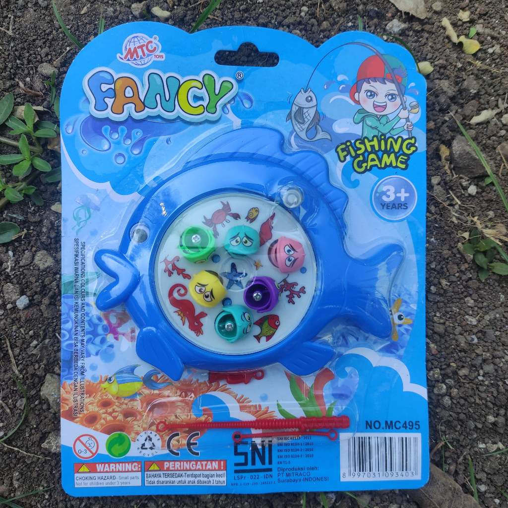 Jual mainan fishing game pancing ikan magnet putar / pancingan ikan ...