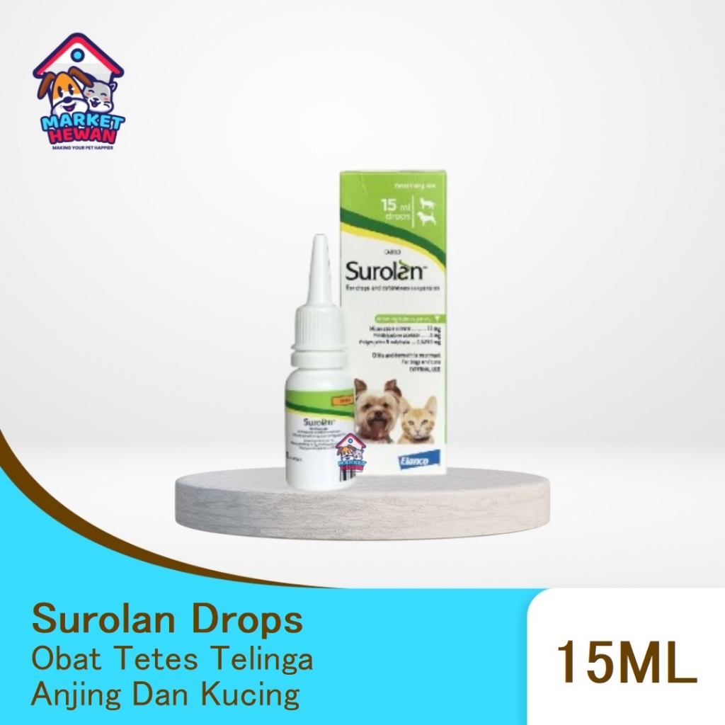 Jual Surolan Drops 15 ML Obat Tetes Telinga Anjing Kucing Drop Ear ...