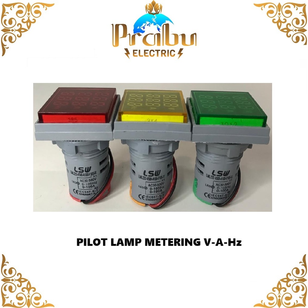 Jual PILOT LAMP V+A+Hz /PILOT LAMP VOLTMETER+ AMPEREMETER+HZ LED 500V ...