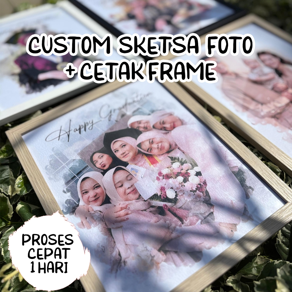 Jual Ilustrasi Lukisan foto + Cetak Frame/bingkai minimalis Akrilik ...
