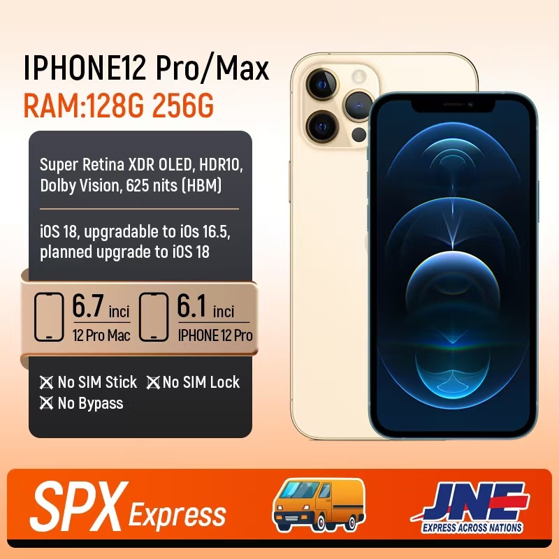 Jual IPHONE 12Pro Max 128GB 256GB Tangan kedua 100%ORI LCD MULUS NORMAL FULSET Kondisi Perfect ...
