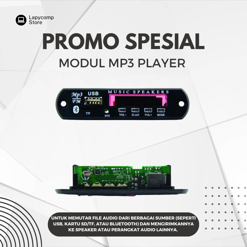 Jual MODUL MP3 PLAYER 5V WITH REMOTE SUPPORT BLUETOOTH, RADIO, USB, AUX ...