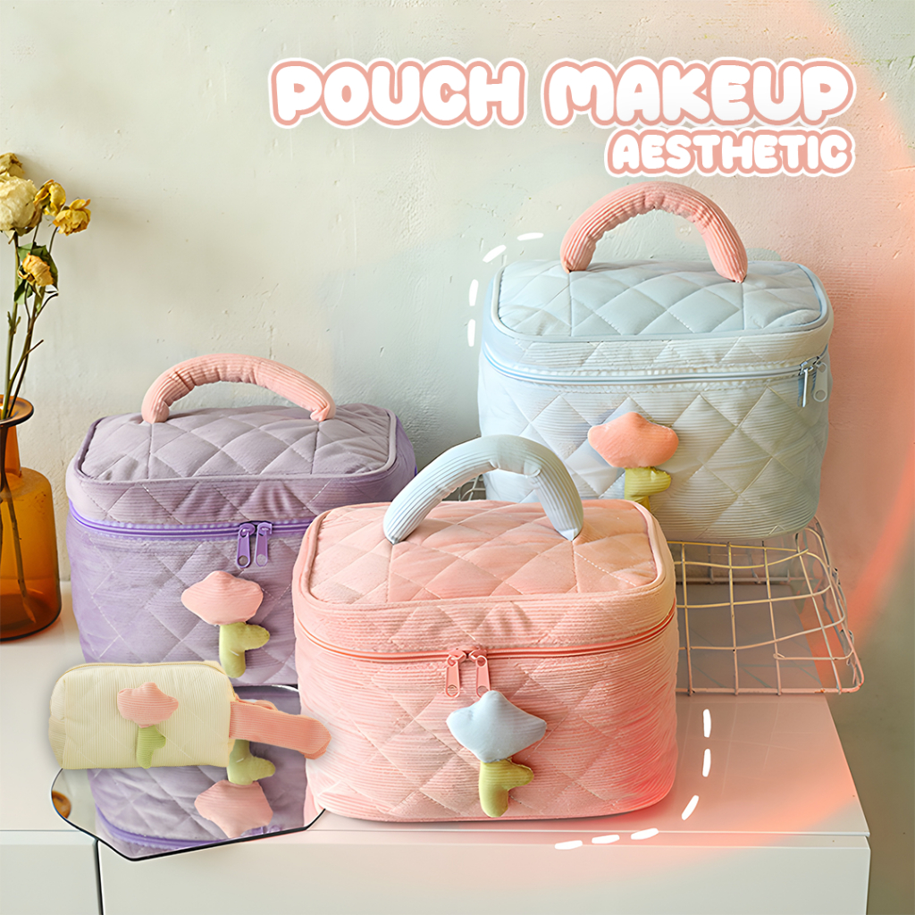 Jual Pouch Makeup Aesthetic Tulip Flower Handle Paste | Tas Kosmetik ...
