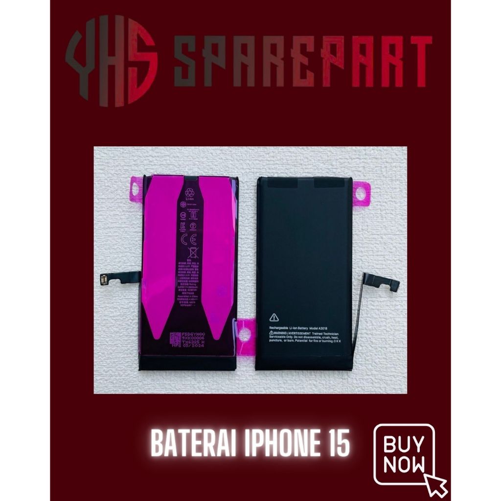Jual BATERAI BATTERY 15 / 15 PLUS / 15 PRO / 15 PRO MAX ORIGINAL ...