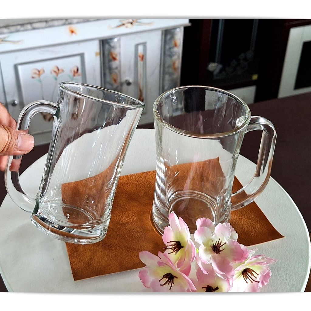 Jual Gelas Es Estetik Gelas Kaca Gagang Bir Spanyol Bening Tahan Panas Isi 2 pcs 350 Ml | Shopee ...