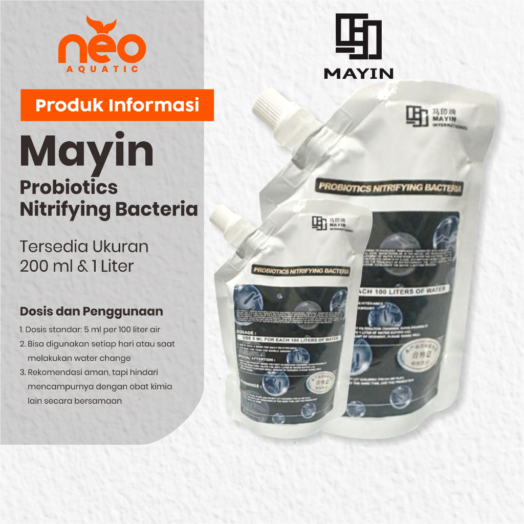 Jual MAYIN Hitam Probiotic Dan Nitrifying Bacteria 3 in 1 Probiotik ...