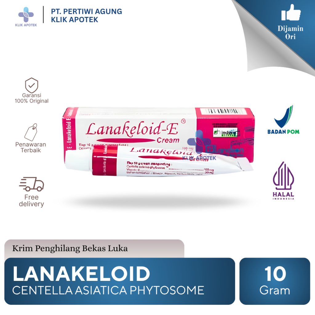 Jual Lanakeloid E Cream 10gr / Krim Penghilang Bekas Luka | Shopee ...
