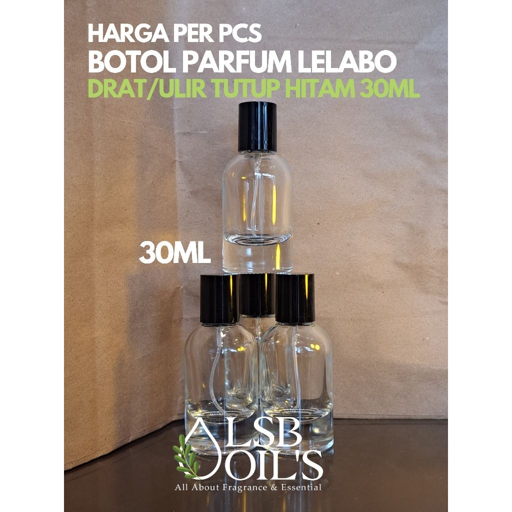 Jual BOTOL LELABO 30ML ULIR/DRAT - BOTOL LELABO DRAT HITAM 30ML - BOTOL ...