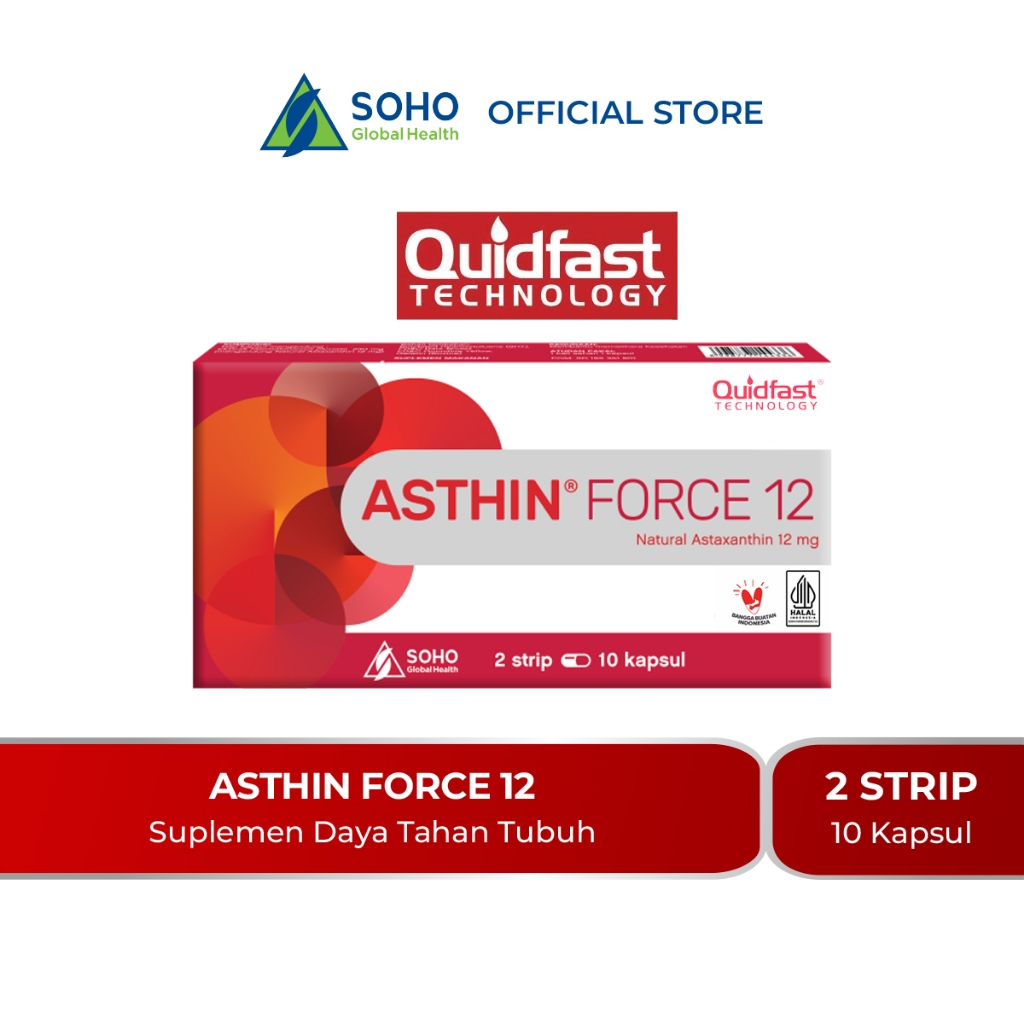 Jual Asthin Force 12 Suplemen Antioksidan dan Healthy Skin isi 2 Strip ...