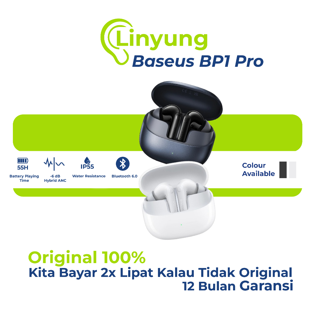 Jual Baseus BP1 Pro TWS Earbuds – ANC, ENC 6 Mic, Hi-Res LDAC, IP55 ...