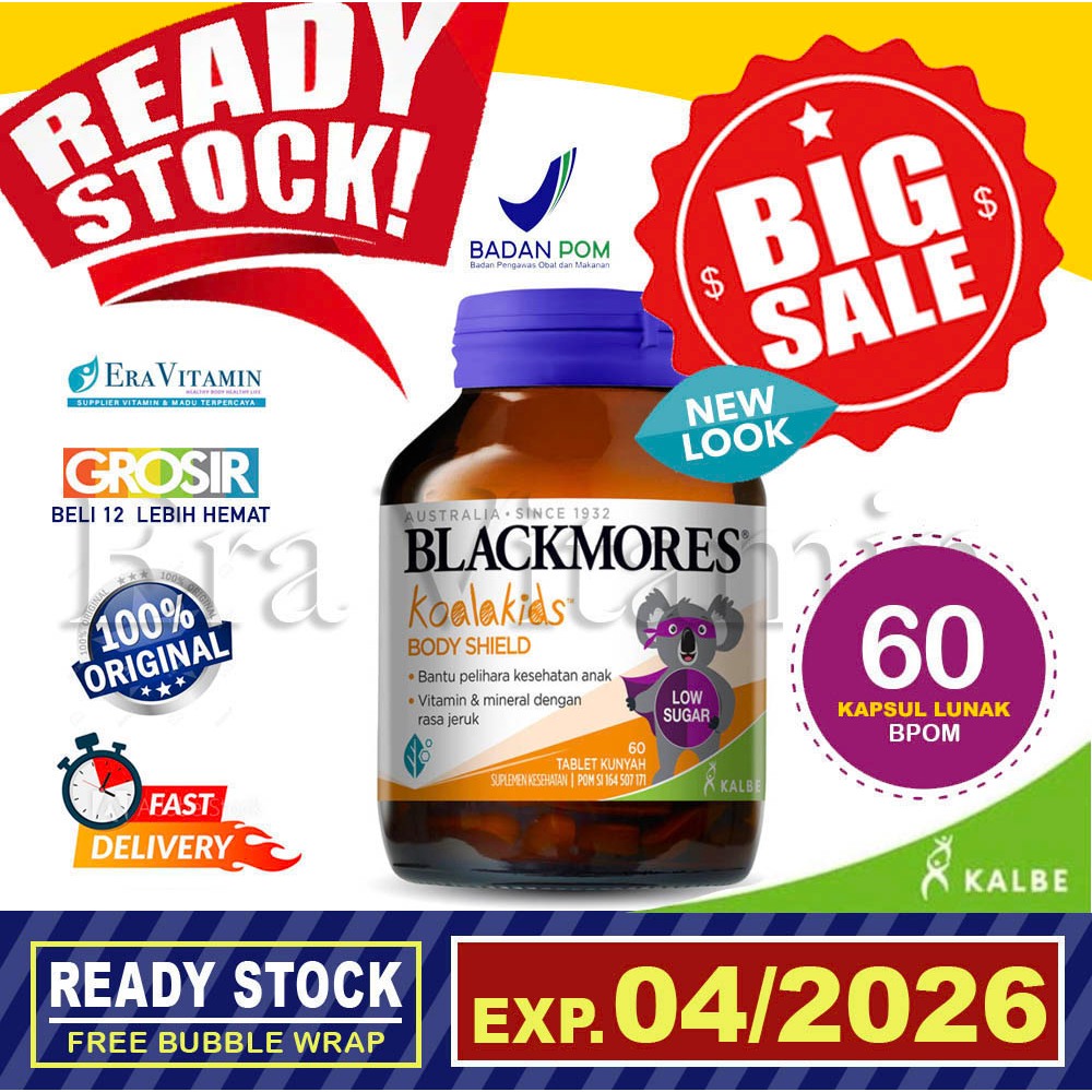 Jual Blackmores Kids Body Shield koala 60 tablet Vitamin anak KALBE ...