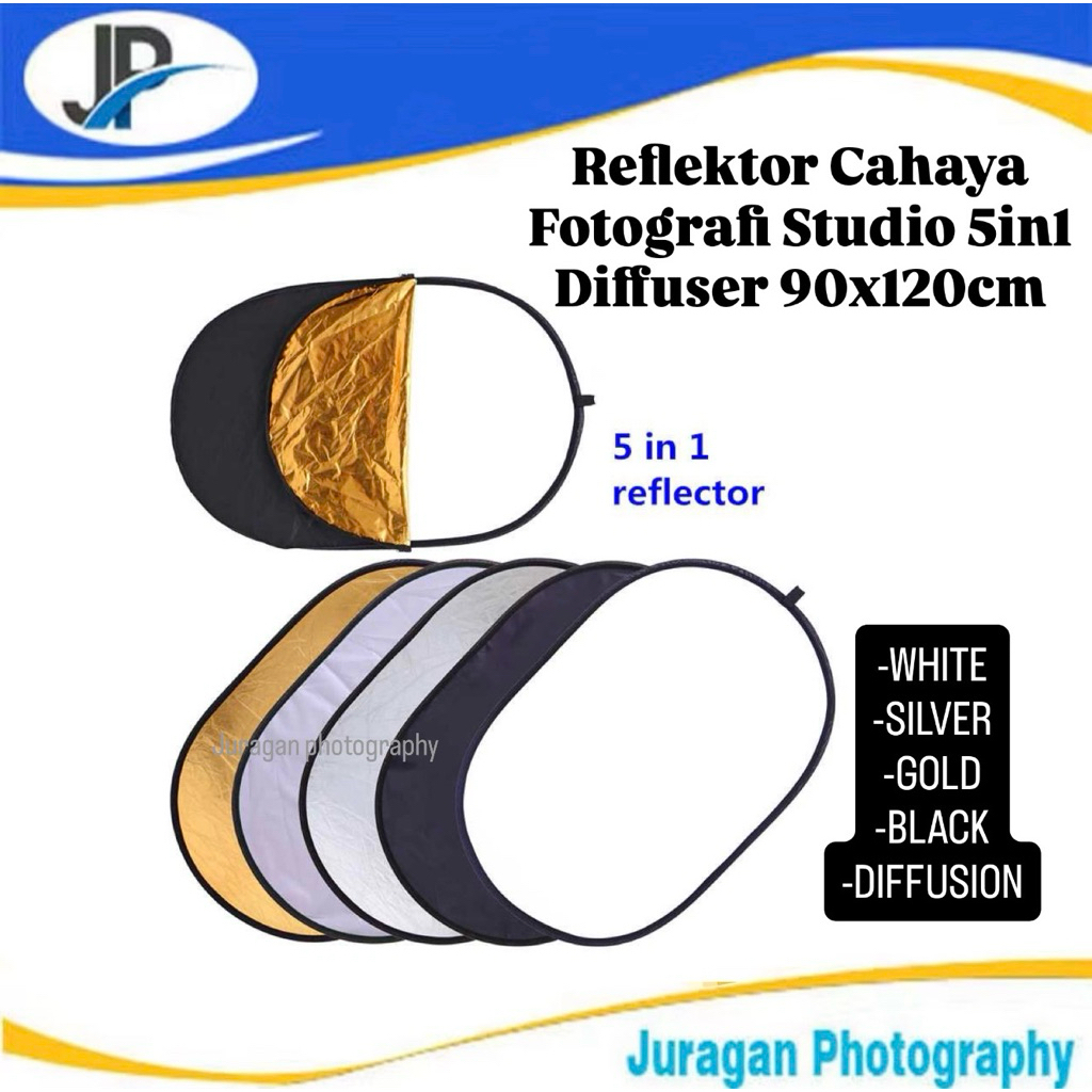 Jual Promo Reflektor Cahaya 5 in 1 Backdrops Studio Foto 90 x 120 cm ...