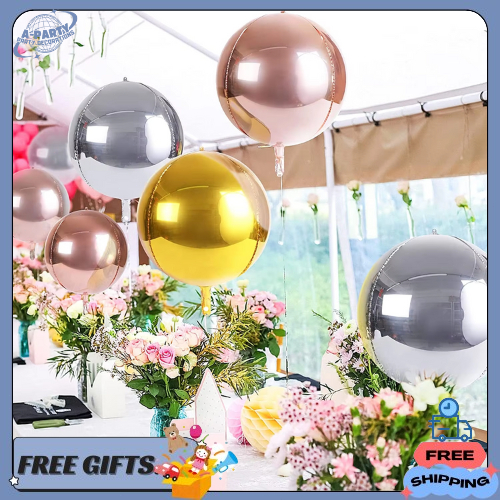 Jual Balon Baru 4D Sphere Foil Balon Warna Murni Aluminium Bulat ...