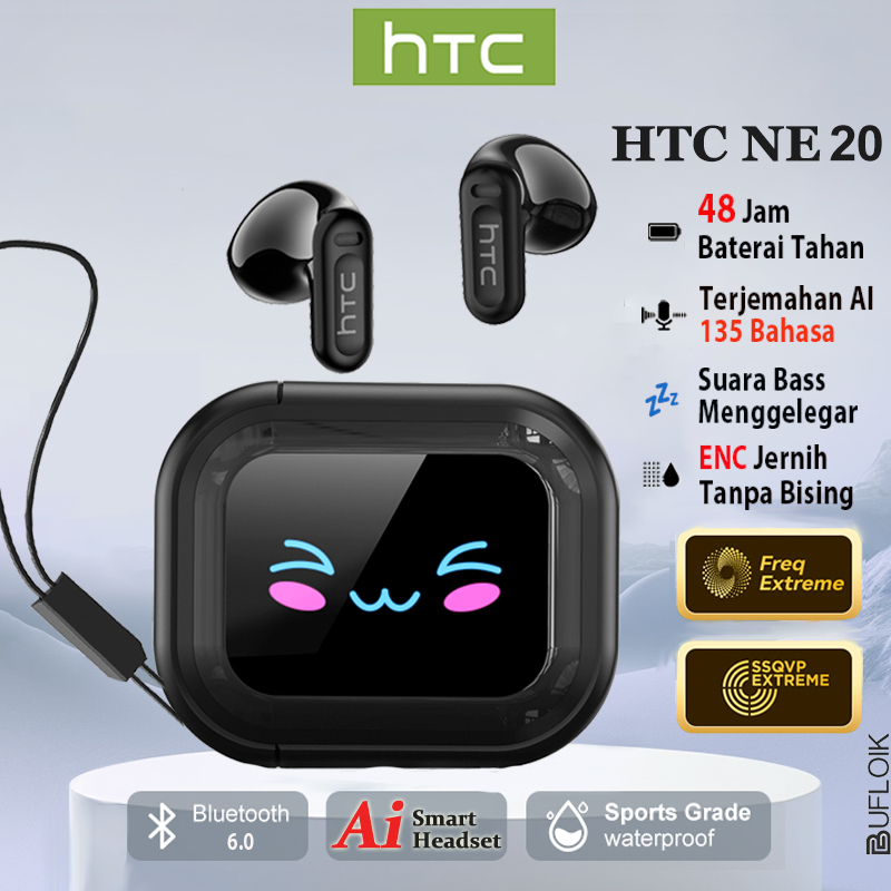 Jual HTC NE20 TWS LCD Smart Headphones True Wireless AI Translation ...