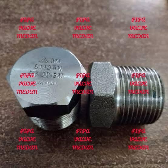Jual Plug 1/2 inch class 3000 ( Besi ) / Hex Plug / tutup pipa 1/2 ...