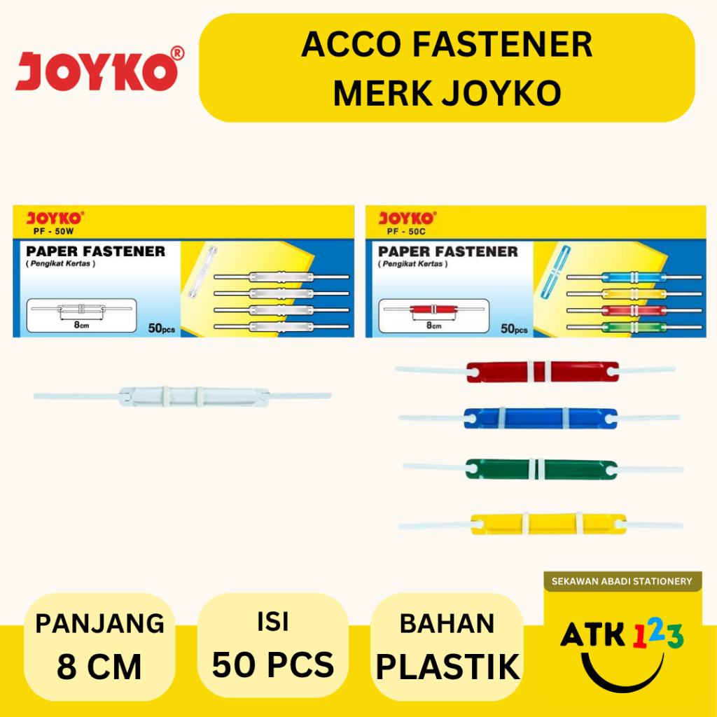 Jual JOYKO Acco Paper Fastener / Snelhetcer Joyko Plastik Putih PF-50W ...